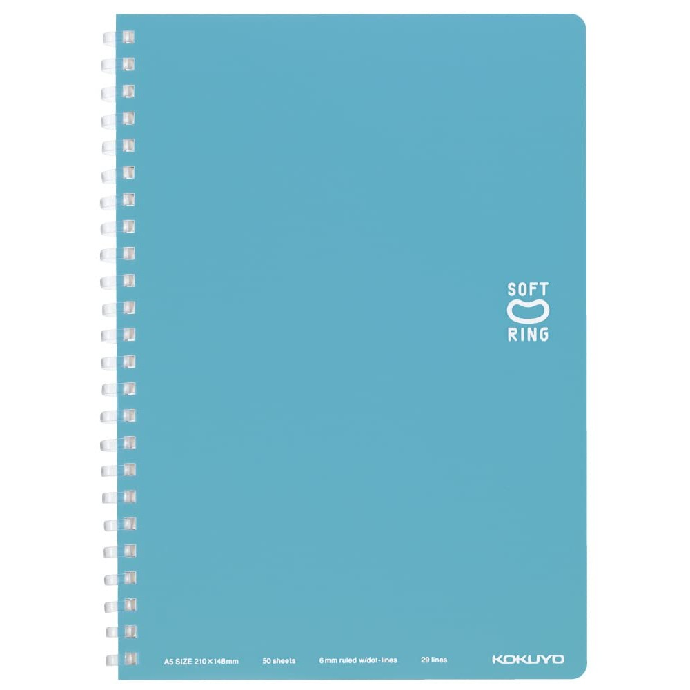 Kokuyo Soft Ring Notebook with Dotted Line A5 Light Blue S-SV331BT-LB ...