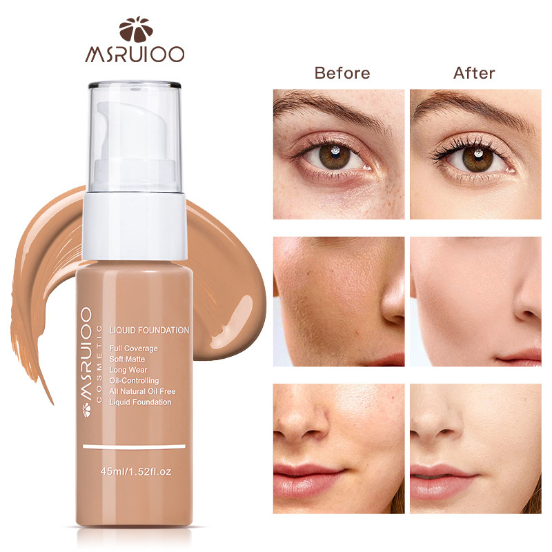【COD Local Shipping】MSRUIOO 45ml Liquid Foundation Matte Foundation ...