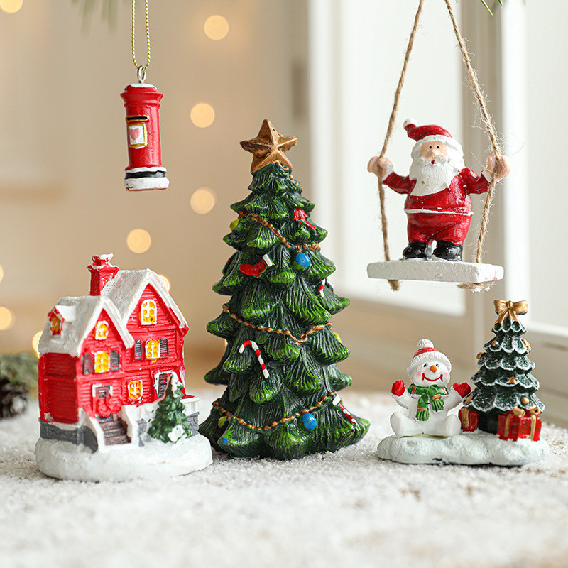 Ashley Christmas Ornaments Resin Ornaments Nordic Style Mini Christmas ...