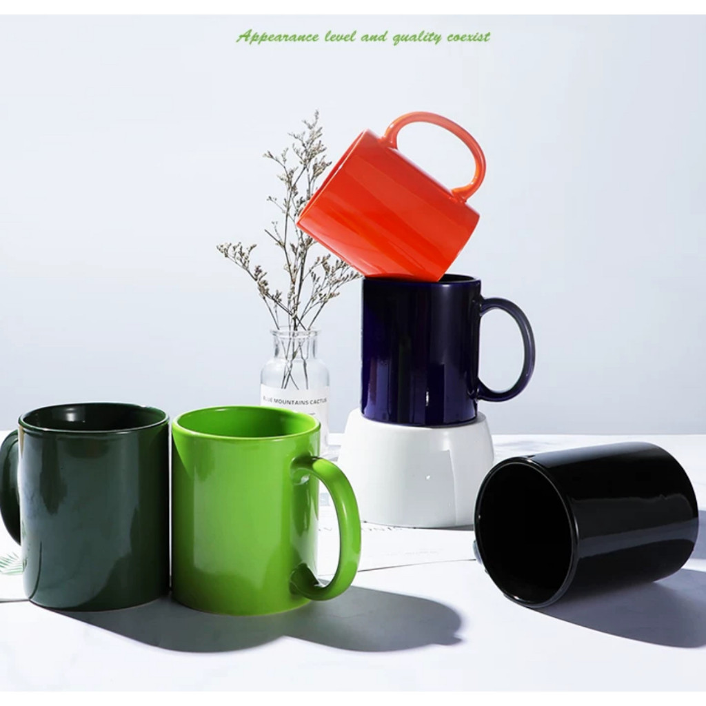 Shattered Mug plain single color glass coffee mug 12oz /350mL ceramic ...