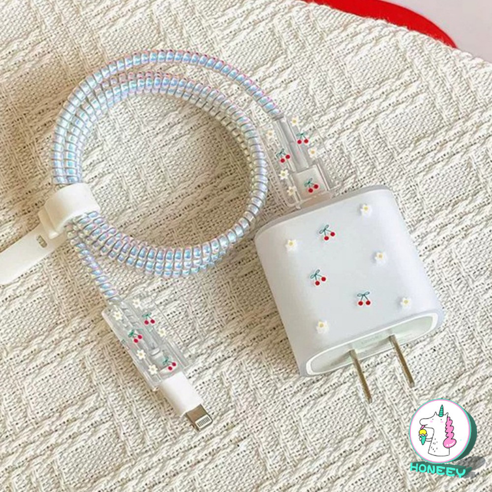 Vintage Daisy Pink Cherry Charger Protector Cover for Apple Charger 18 ...