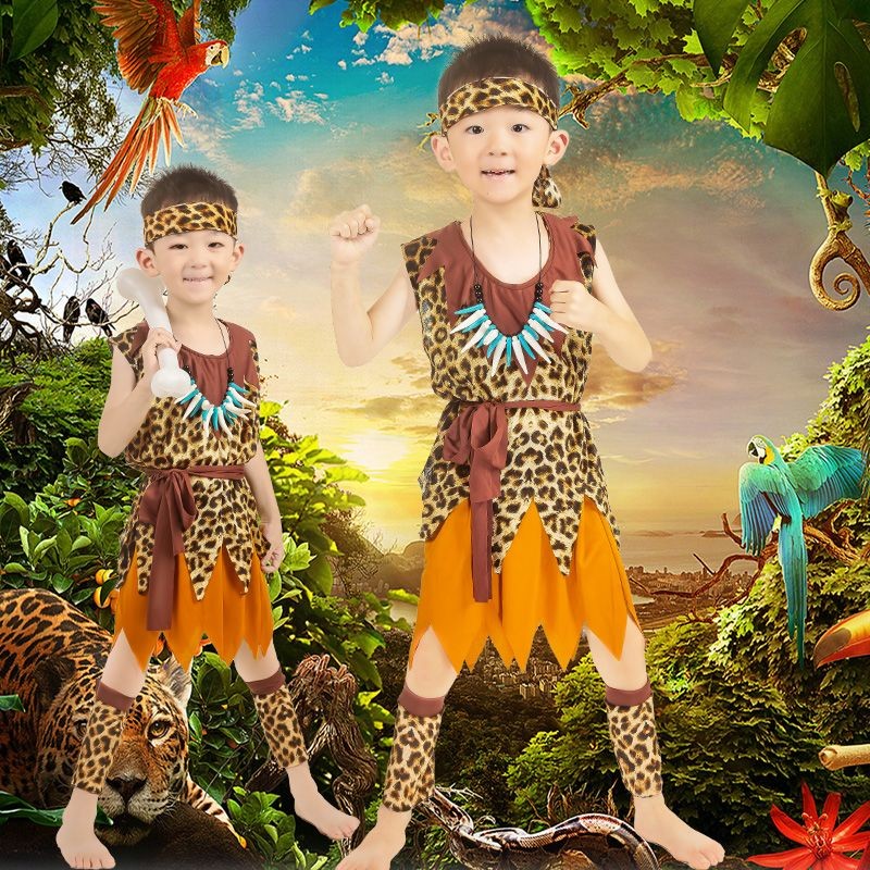 African drum children's performance costumes Indian indigenous people ...