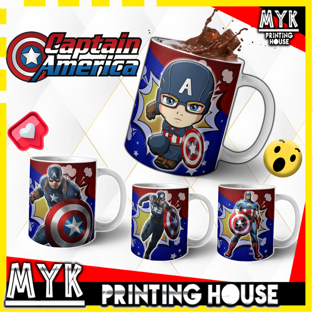 CAPTAIN AMERICA MARVEL MUG DESIGN | Shopee Philippines