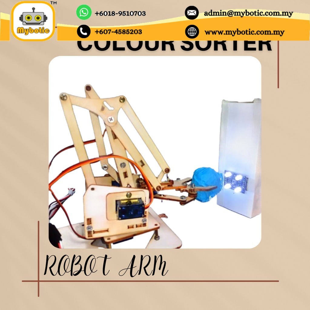 COLOUR SORTER ROBOT ARM WITH TCS3200D COLOUR SENSOR | Shopee Philippines