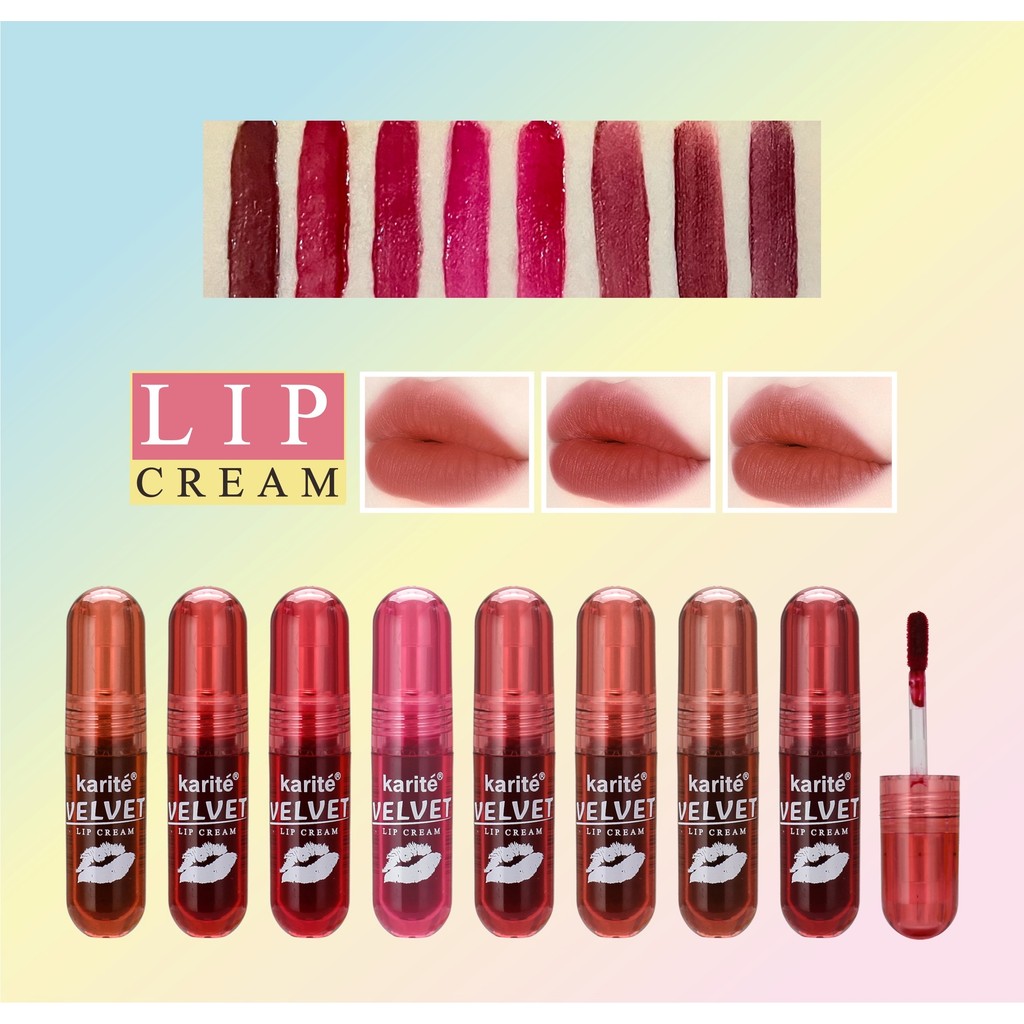 Karite Velvet Lip Cream Tide Colors Hight Saturation Color 3ml | Shopee ...
