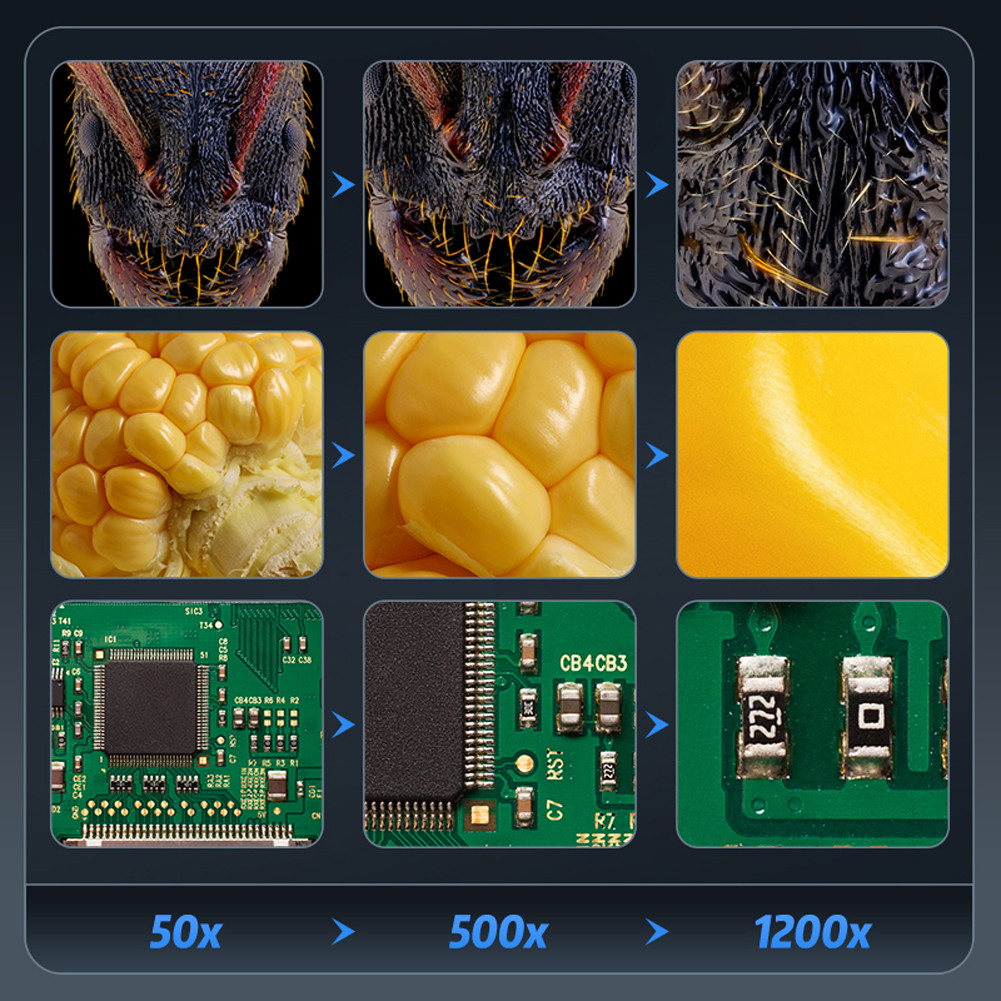 7 Inch IPS Digital Microscope 5MP HD Lens Soldering Microscope 8LED ...