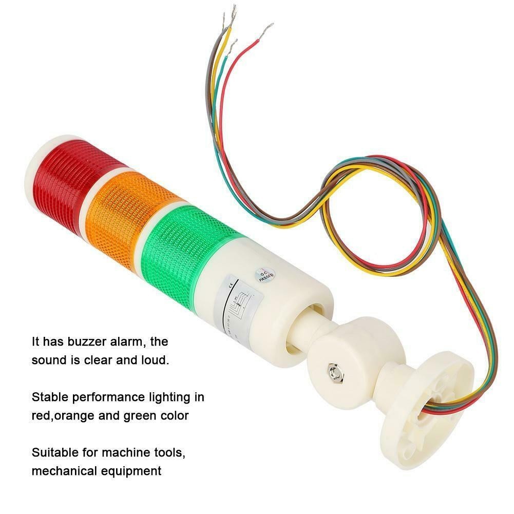 Alarm Warning Lamp Light Industrial LED Signal Tower Buzzer Foldable DC ...