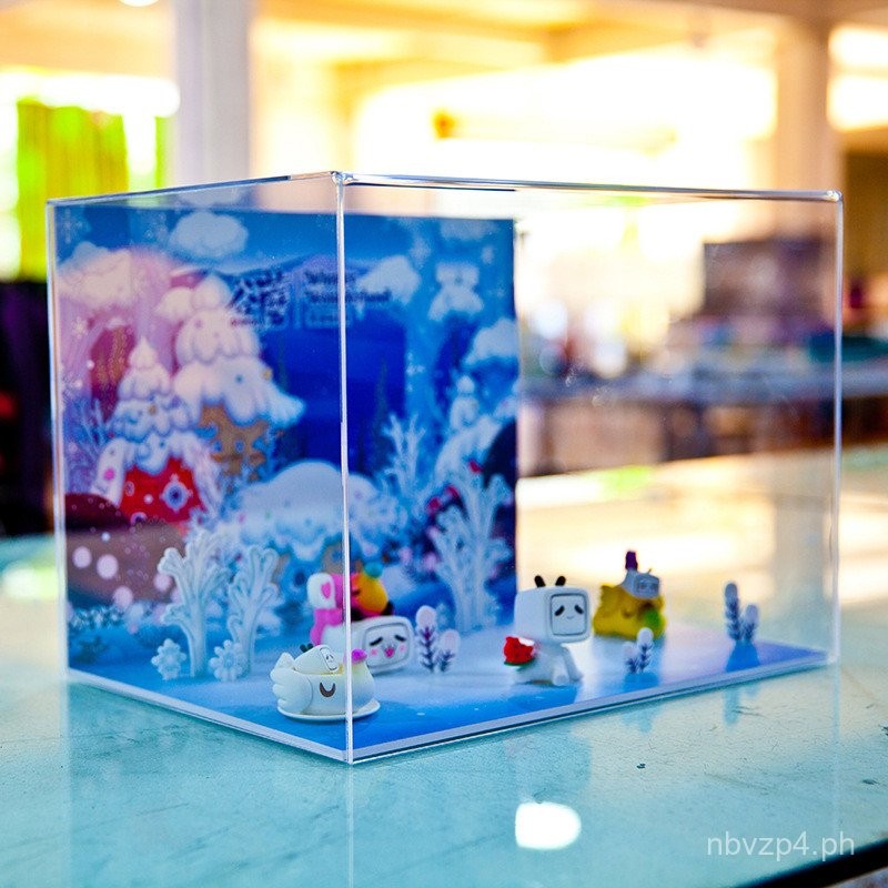 Acrylic Anime Cartoon Toy Display Stand Dustproof Display Stand for ...