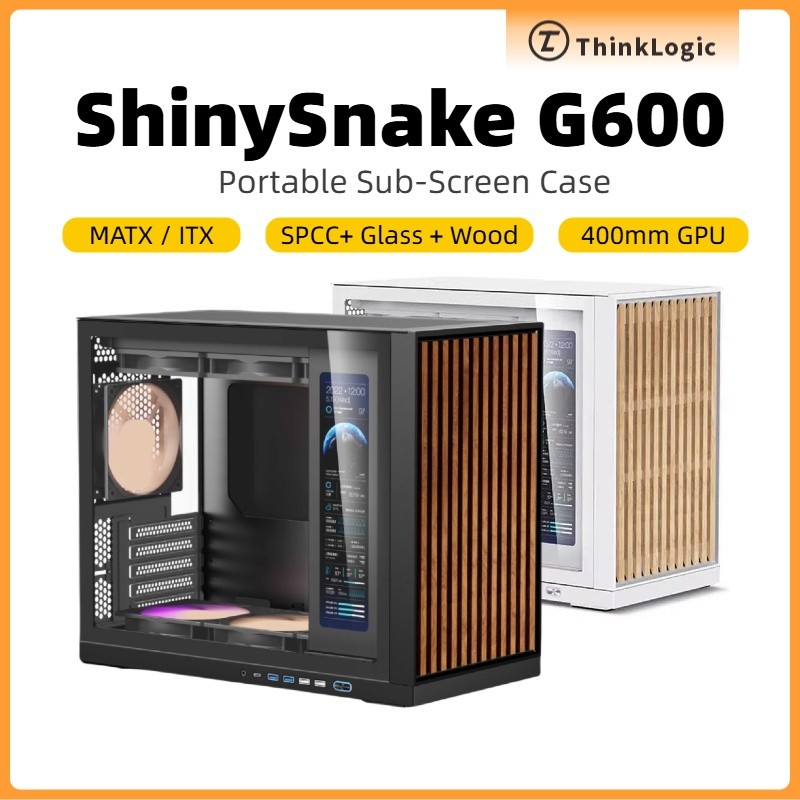 ShinySnake G600 Case 便携机箱 副屏 实木 MATX 侧透 Type-C 闪鳞 | Shopee Philippines