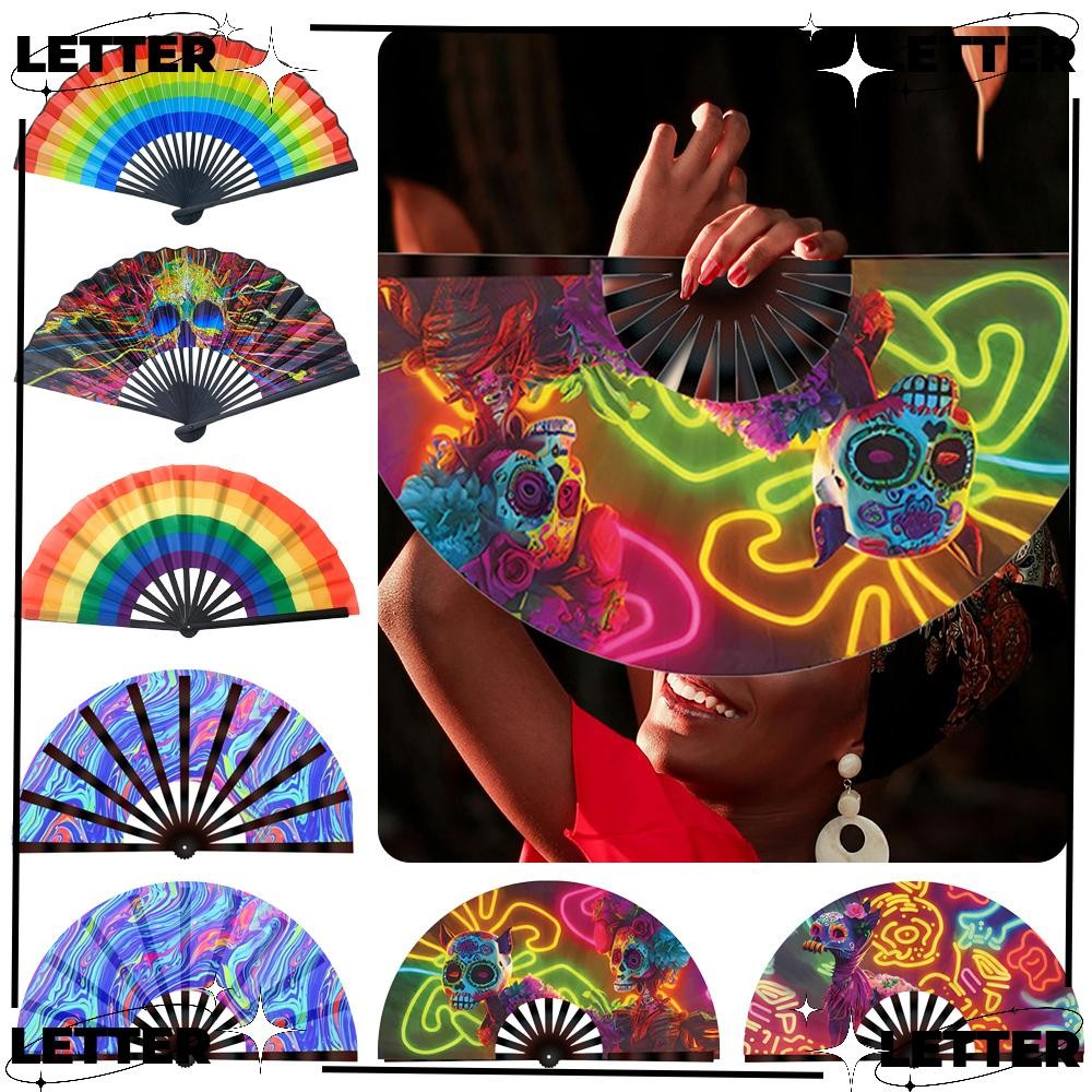 LETTER Fluorescent fan, Ten Inch Lightweight Tai Chi Fan, Elegant Stage ...