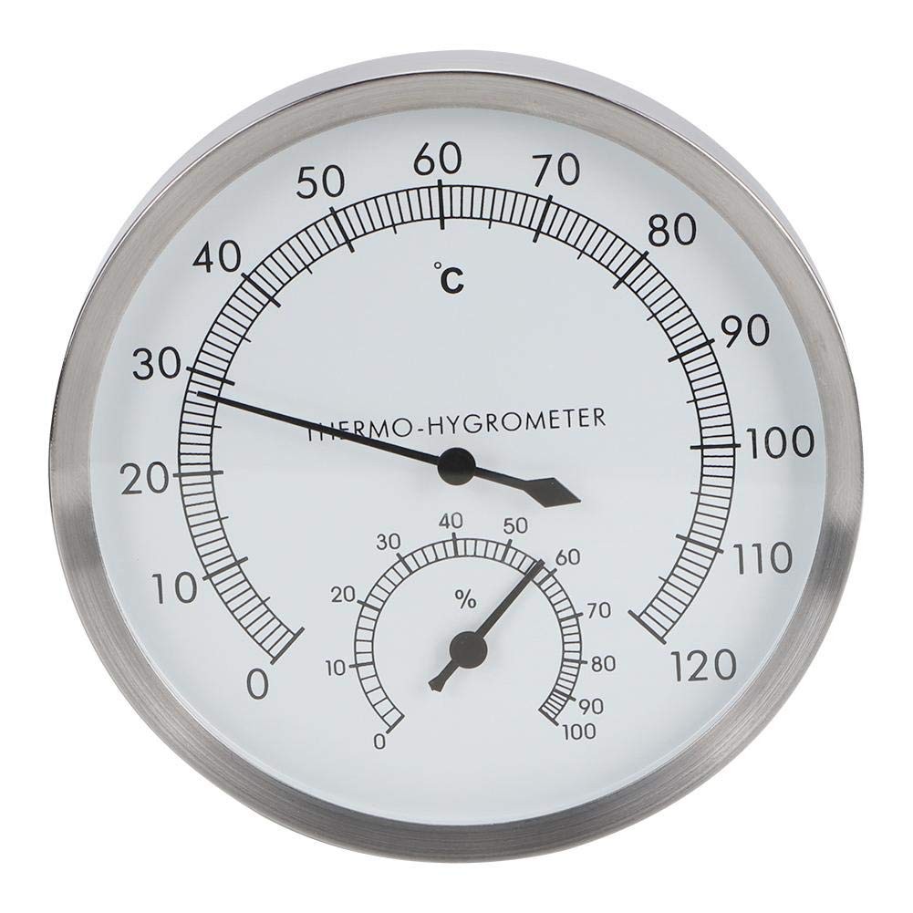 Sauna Thermometer Hygrometer Combo, Stainless Steel Dual Analog Dial ...