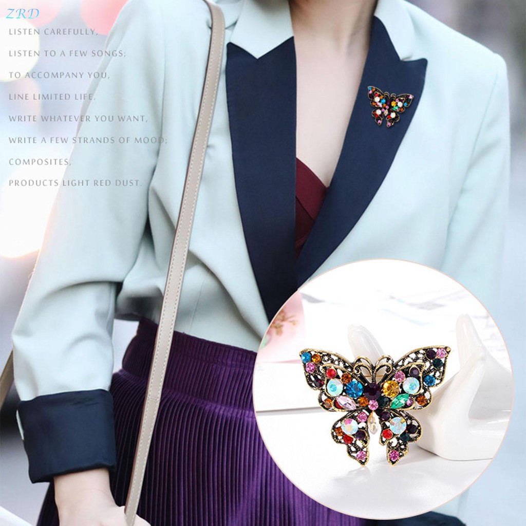 Butterfly Statement Brooches Pins Crystal Vintage Butterfly Corsage ...