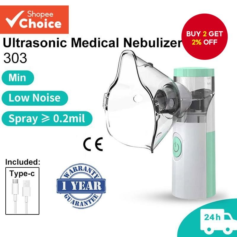 Portable Ultrasonic Nebulizer - Medical Grade Compact Machine With 2 ...