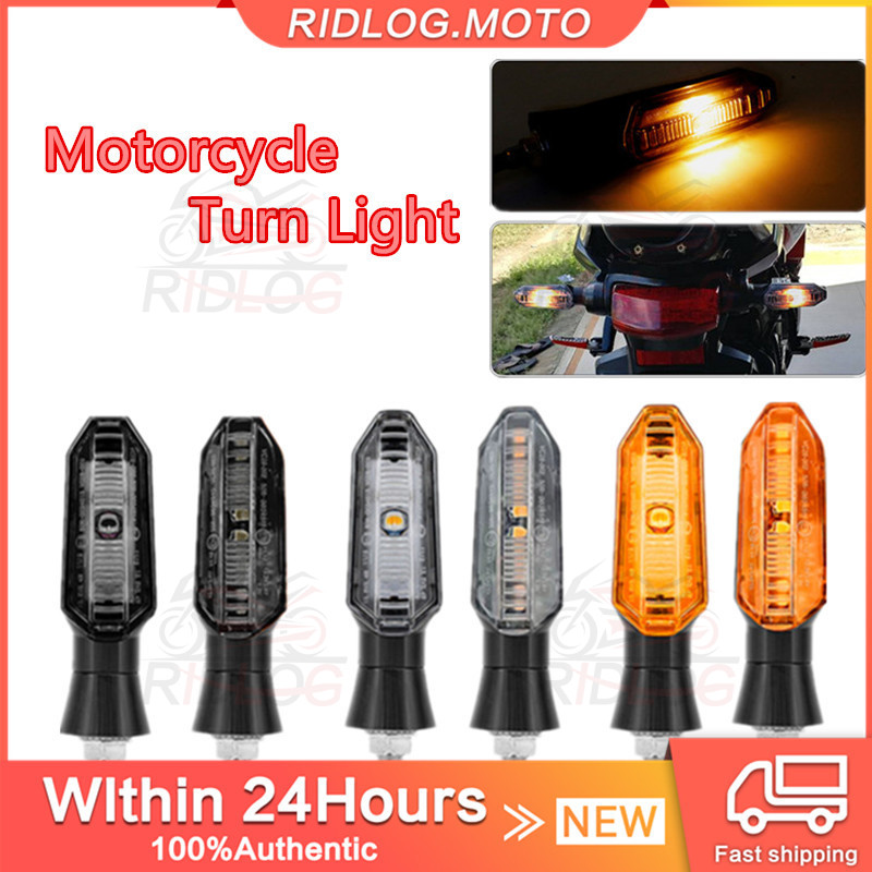 2Pcs LED Motorcycle Turn Signal Light Universal Amber Indicator Lamps Autocycle Turning | Shopee ...