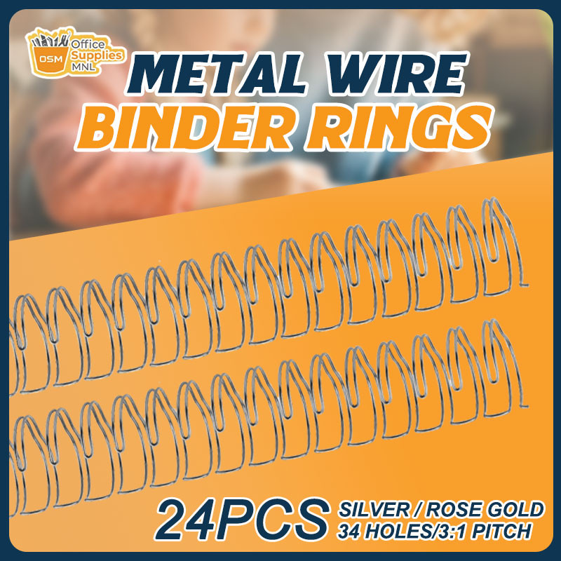 Metal Wire Binder Rings 34 Holes silver 24Pcs Bulk Drawstring Binding ...