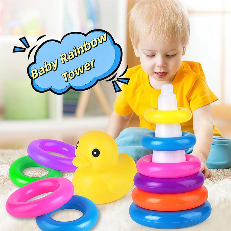 Rainbow Stacking Ring Tower Stapelring Kids Montessoris Toys Teaching ...