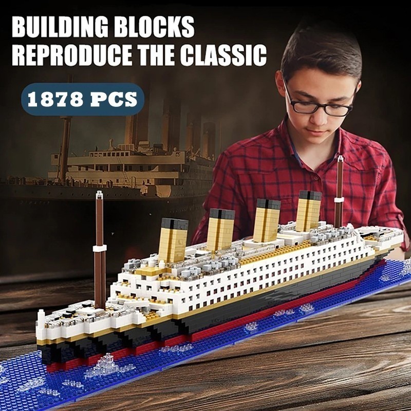 1878pcs Mini Block Titanic/Large Titanic Ship Model Bricks DIY ...