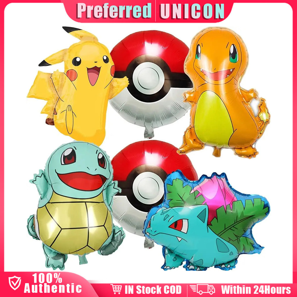 Pokemon Pikachu Balloon Cartoon Birthday Party Balloon 5Pcs/set Helium ...