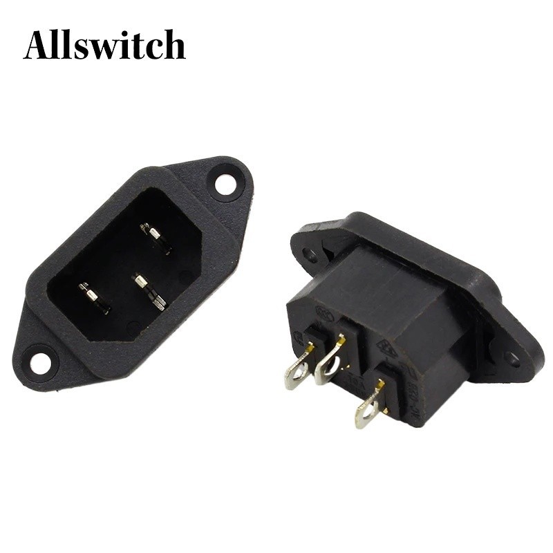 5Pcs 3P IEC 320 C14 Male Plug Panel Power Inlet Sockets Connectors AC ...