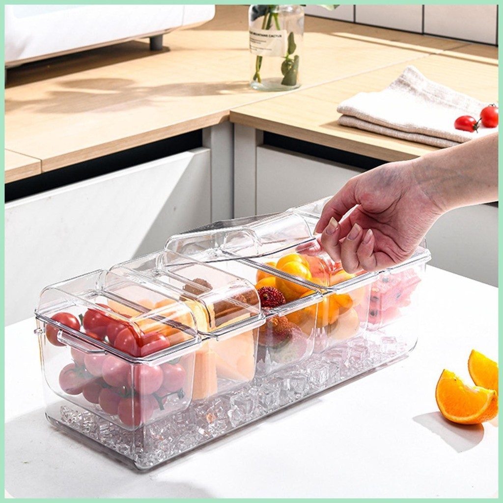 Chilled Serving Tray Garnish Salad Bar Containers Removable ...
