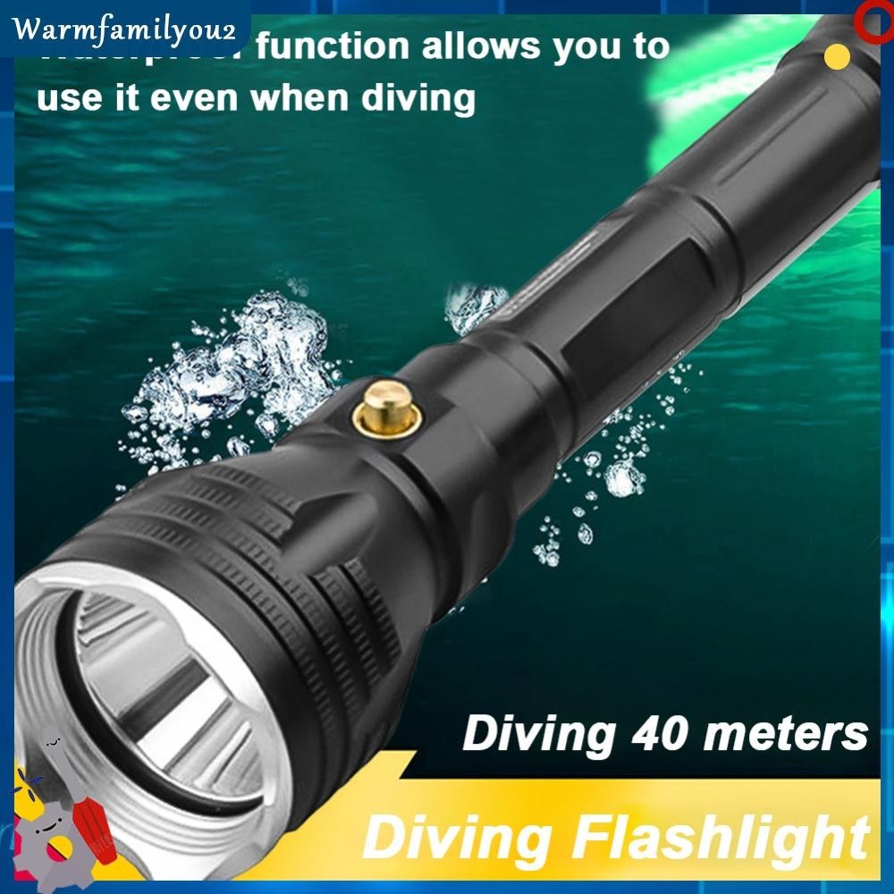 LED Diving Flashlight Waterproof Dive Torch 100m Underwater Flashlight ...