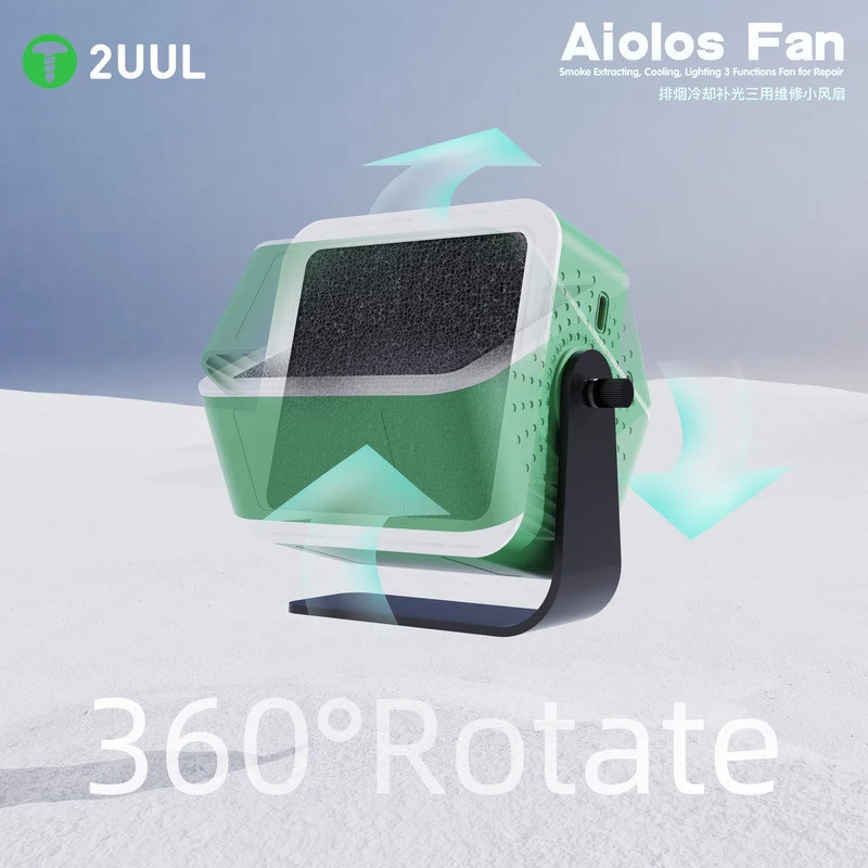 2uul AIOLOS Fan CUUL Smoke Extracting,Cooling,Lighting 3 Functions Fan for Rapair for Mobile ...