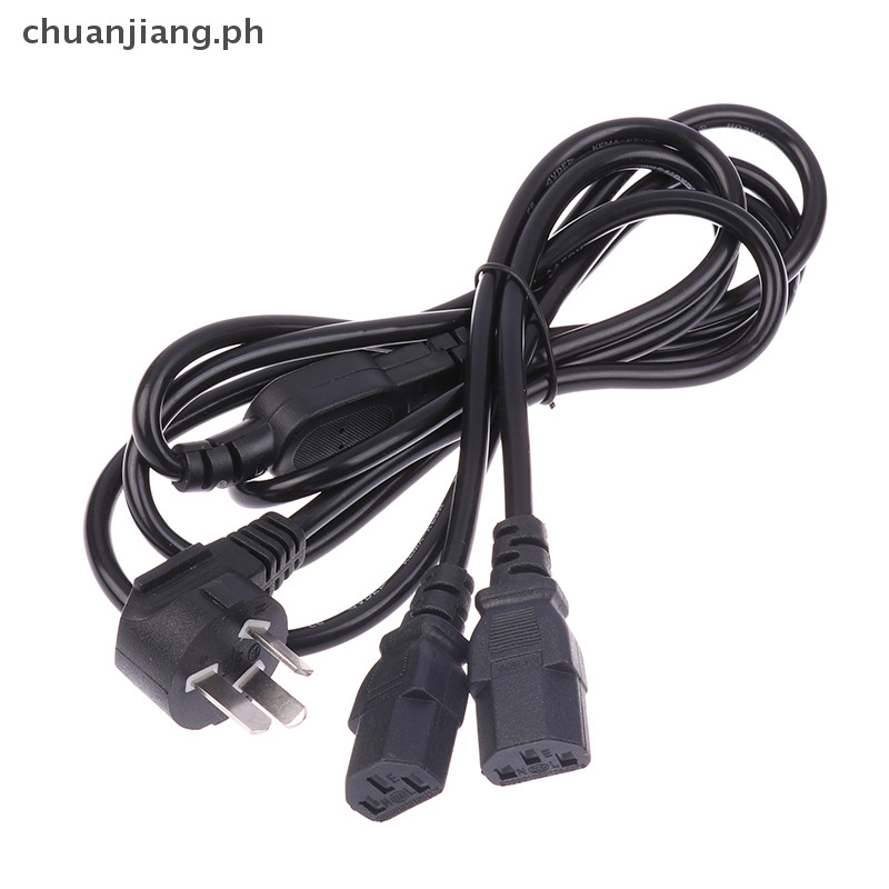 [HG] European EU 2 Prong Male Plug To Dual IEC Female Power Extension ...