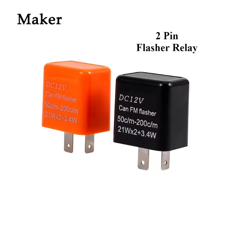 Flasher Relay Motorcycle Turn Signal Indicator 2-Pin Speed Adjustable ...