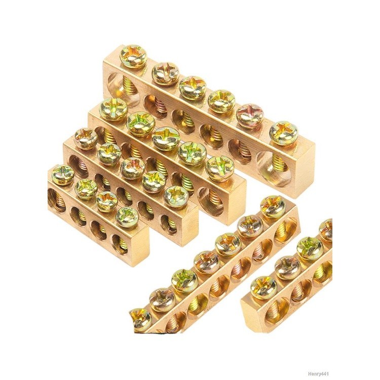 Single row grounding copper ground terminal 7*9 wire 6/10/16 hole bar ...