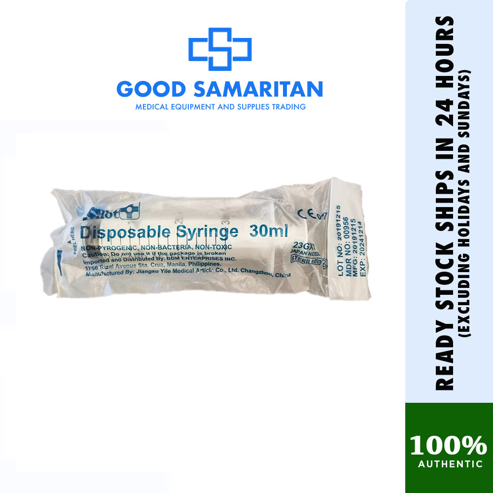 Disposable Syringe 30cc / 5pcs per order (Expiry 12/2024) | Shopee ...