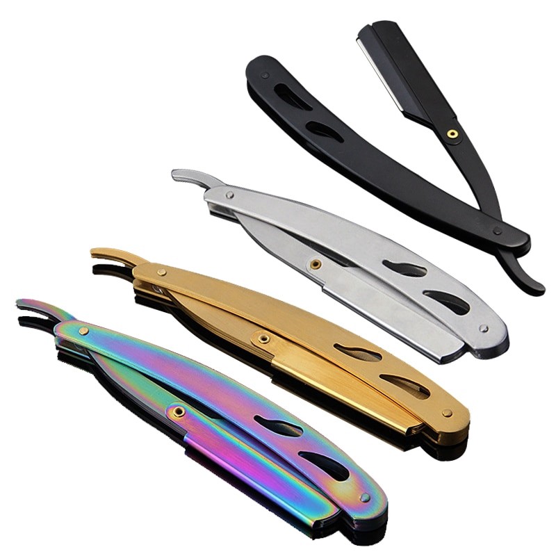 Vintage Straight Razor Foldable Handle 420 Stainless Steel Shaving ...