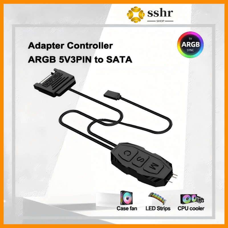 Desktop Computer 5V ARGB Controller with SATA Power Supply 3RGB 5V ...