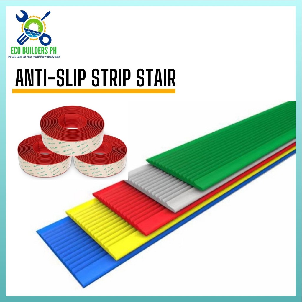 (3M) Anti-Slip Strip PVC Rubber Strips Adhesive Stair Ladder Step Edge ...