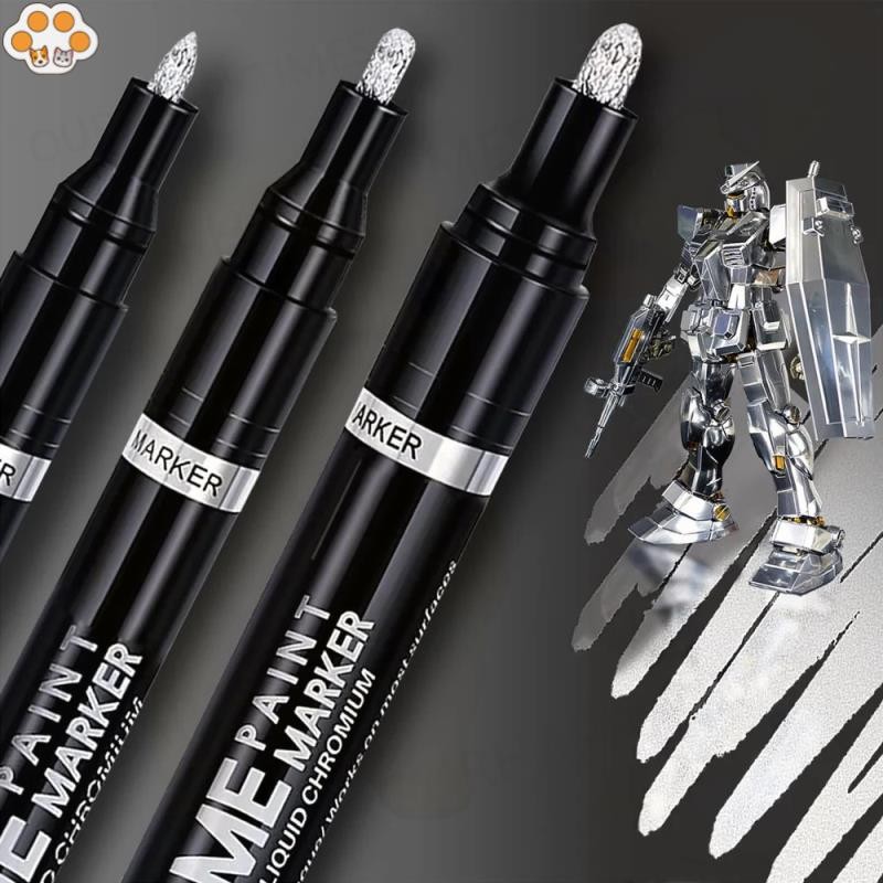 2mm Chrome Mirror Marker Pens Silver Marker Reflective Paint Pen Model ...