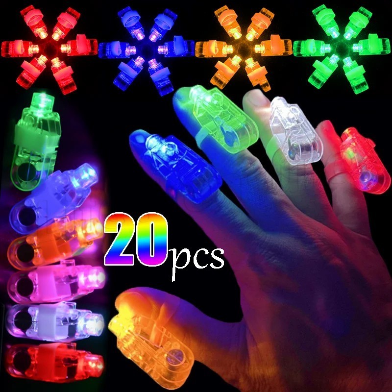 20-5pcs 6 Colors Finger Flashlights - LED Finger Lights - Plastic ...