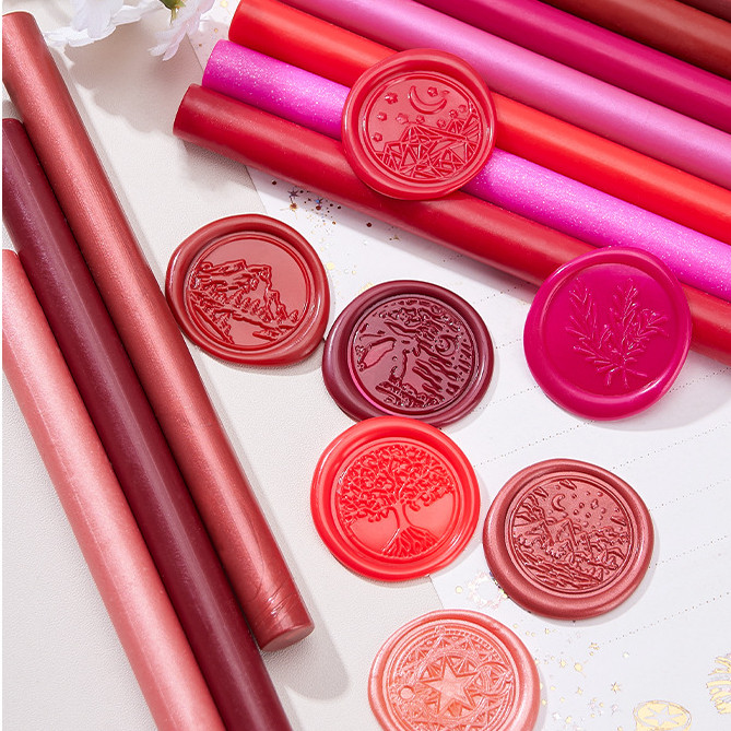 Red wax sticks, can be used with 11mm glue guns (for stamps, wedding ...