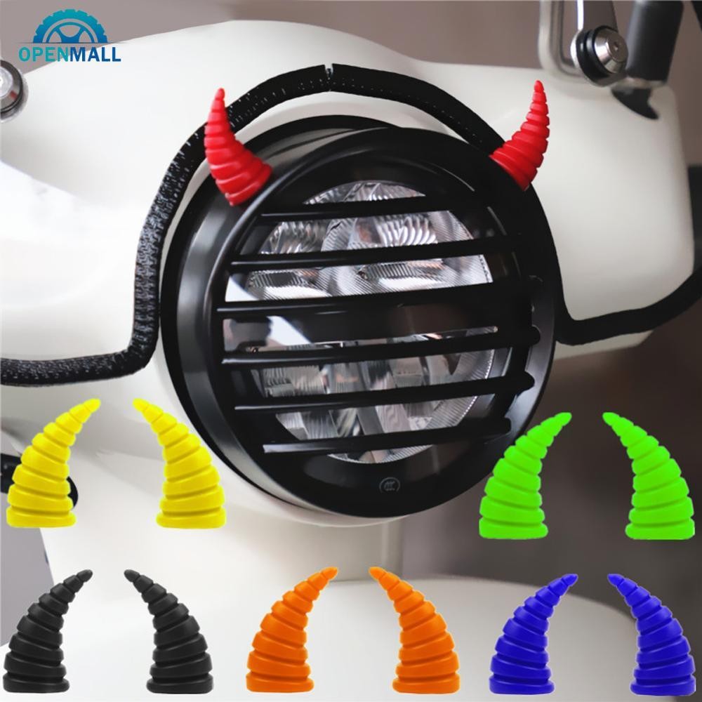 OPENMALL 2Pcs Motorcycle Helmet Devil Horns Long Threaded Bull Horn ...