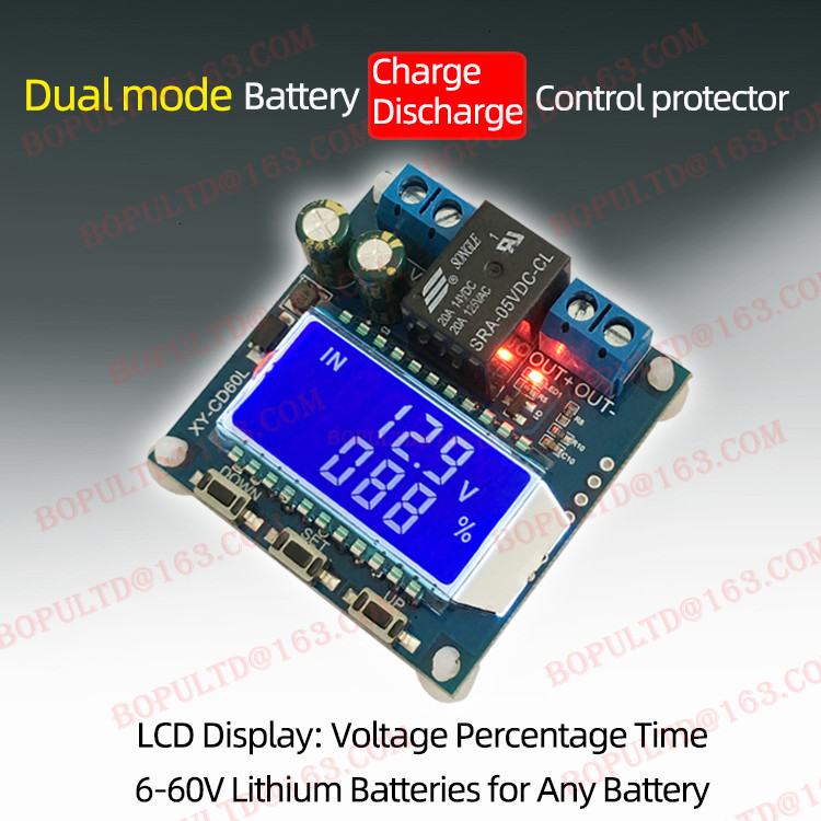 Lithium Battery Charge Controller Battery Protection Board 6V-60V LCD ...
