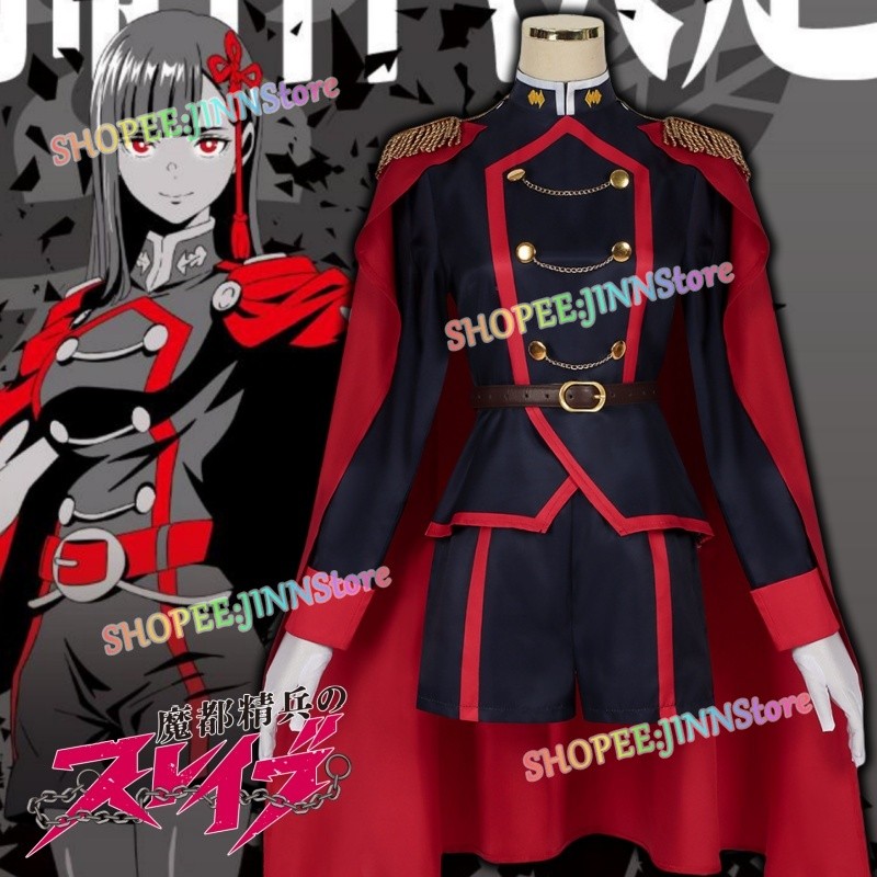 Jinn Anime Chained Soldier Ren Yamashiro Cosplay Costume Wig Set Mato Seihei No Slave