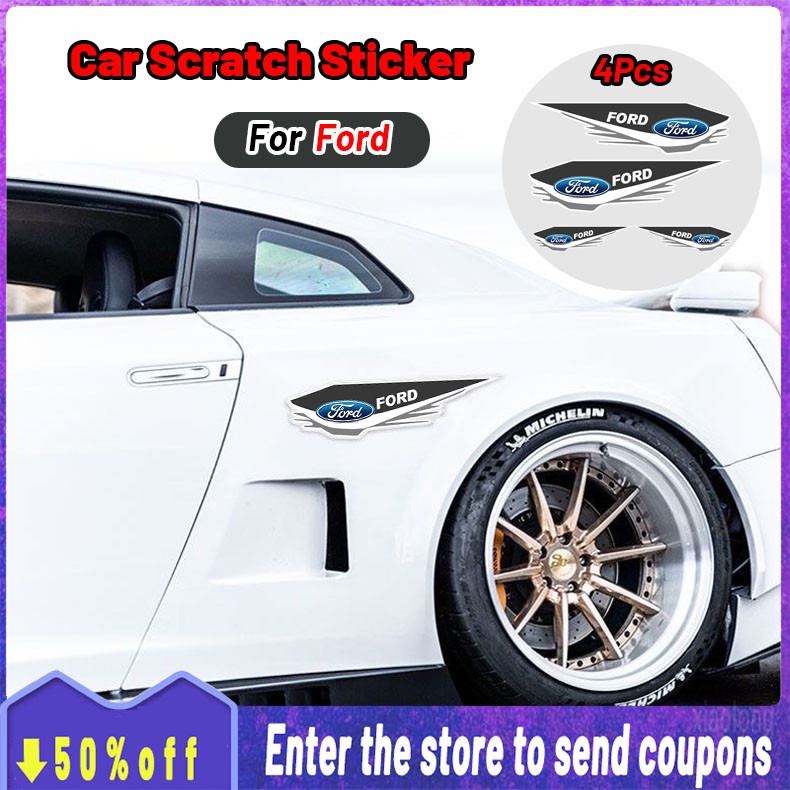 High quality 4Pcs Car Logo Stickers car paint scratch cover stickers ...