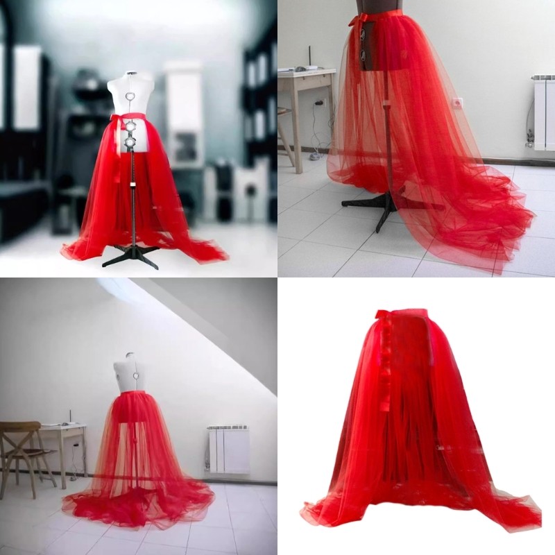 CH Women See Through Mesh Tulle Tutu Overlay Long Skirt Wedding Party ...