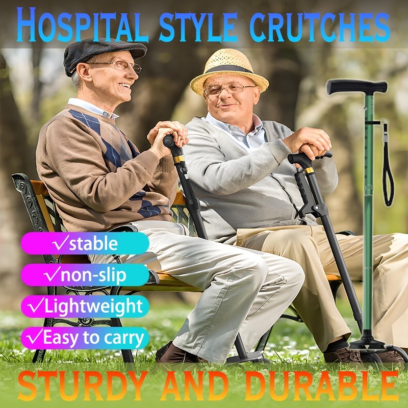 Quad Cane For The Elderly Walking Stick For Adult Stainless Steel Cane ...