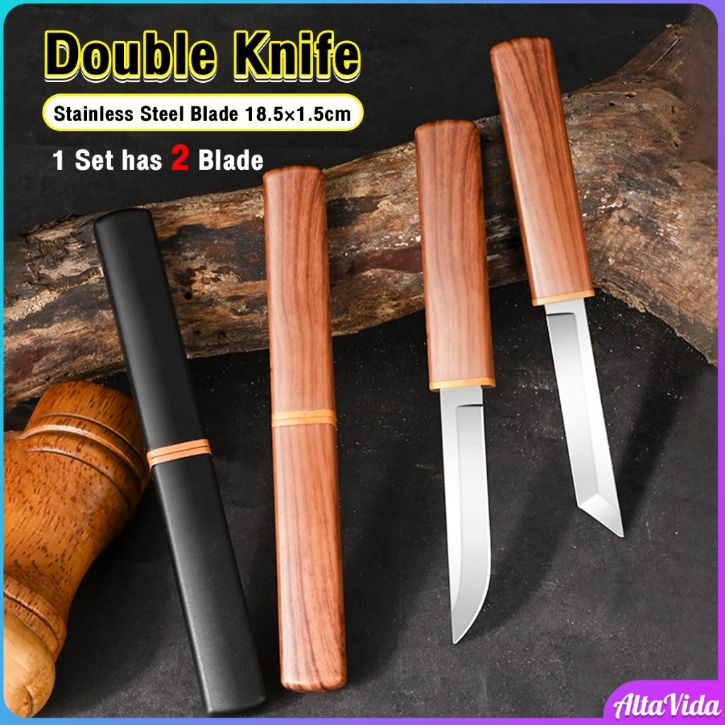Alta Kitchen Double Knife Multi-purpose Stainless Steel Knife Set Cut ...