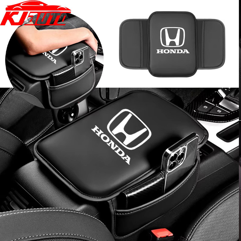 Honda Car Armrest Box Pad Leather Arm Rest Protection Cushion Cover For ...
