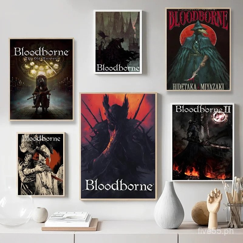 Bloodborne Classic Anime WhitePaper Poster Sticker for Living Room Bar ...