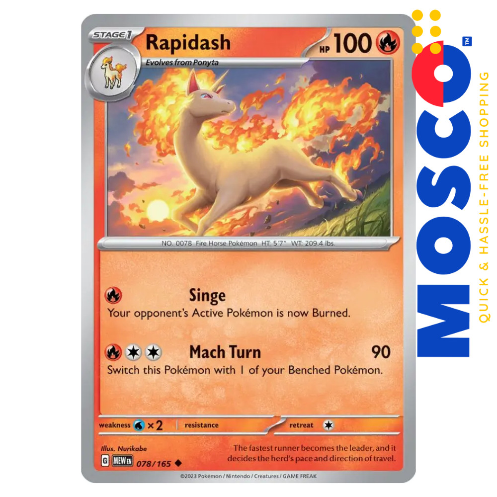 Rapidash - 078/165 Uncommon Pokemon 151 | Pokemon TCG | Shopee Philippines