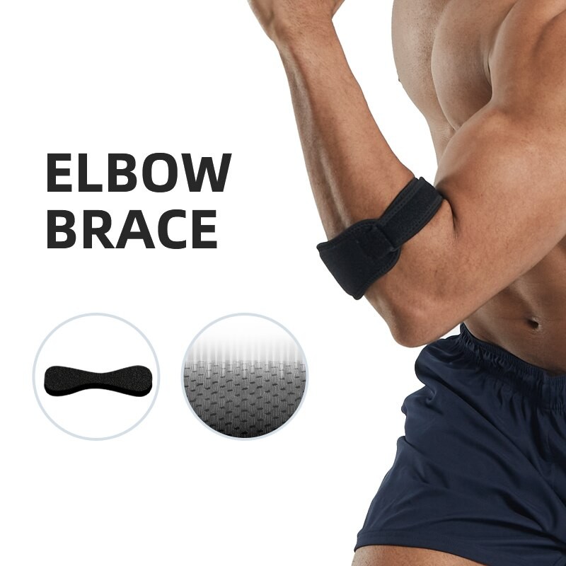 Elbow Brace Guard Support Free Size Adjustable Baseball and Tennis Use ...