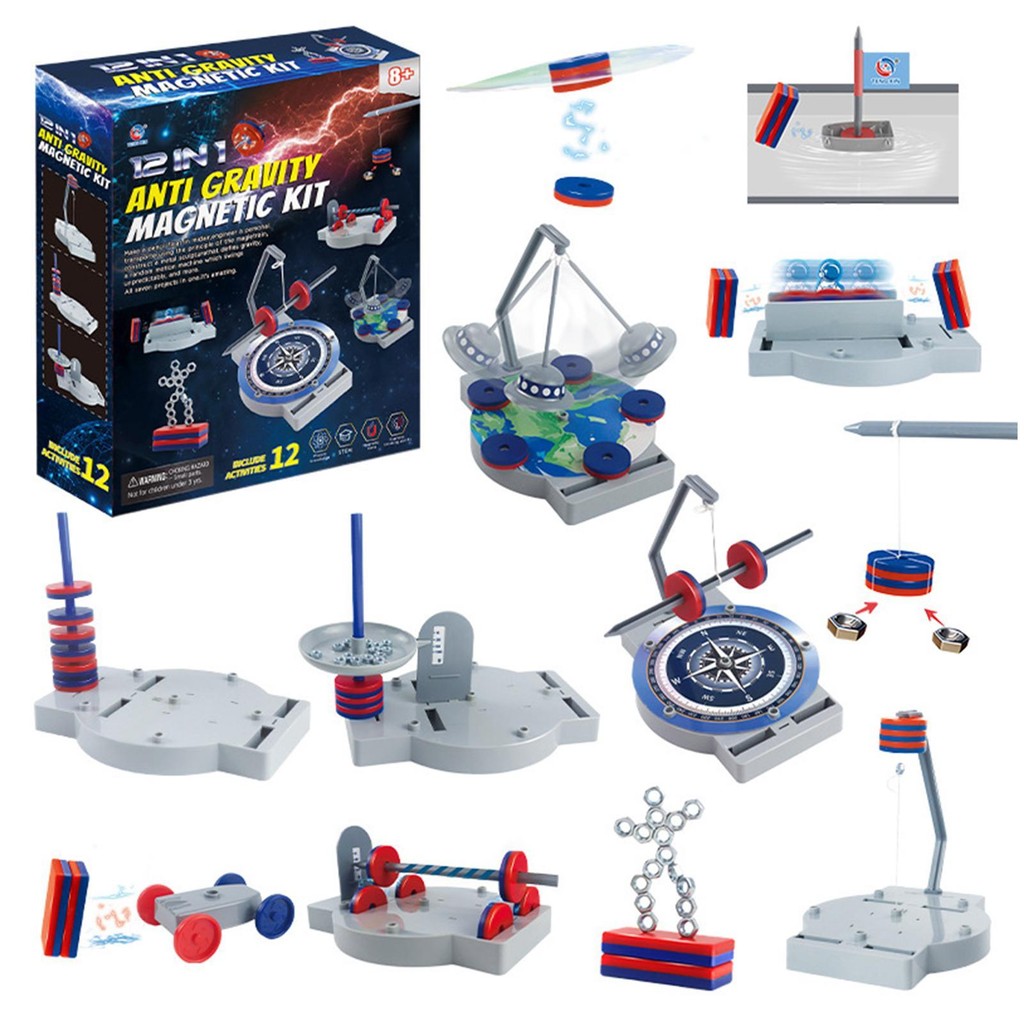 Levitating Magnetic Science Kit 12 in 1 Educational Physics Toys Kit ...