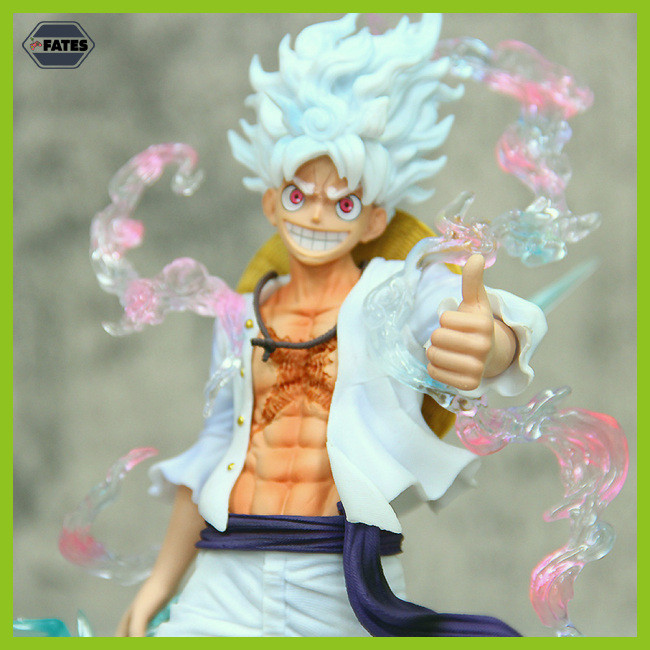 FAT 23cm Luffy Gear 5 Action Figure NY Sun God Nika Luffy Grass Hat ...