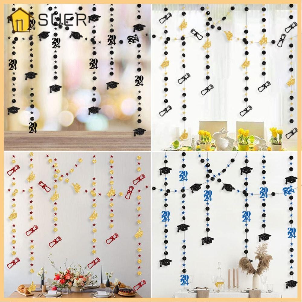 SUER1EN Graduation Garlands Streamer, 2024 4M Graduation Party Decor ...